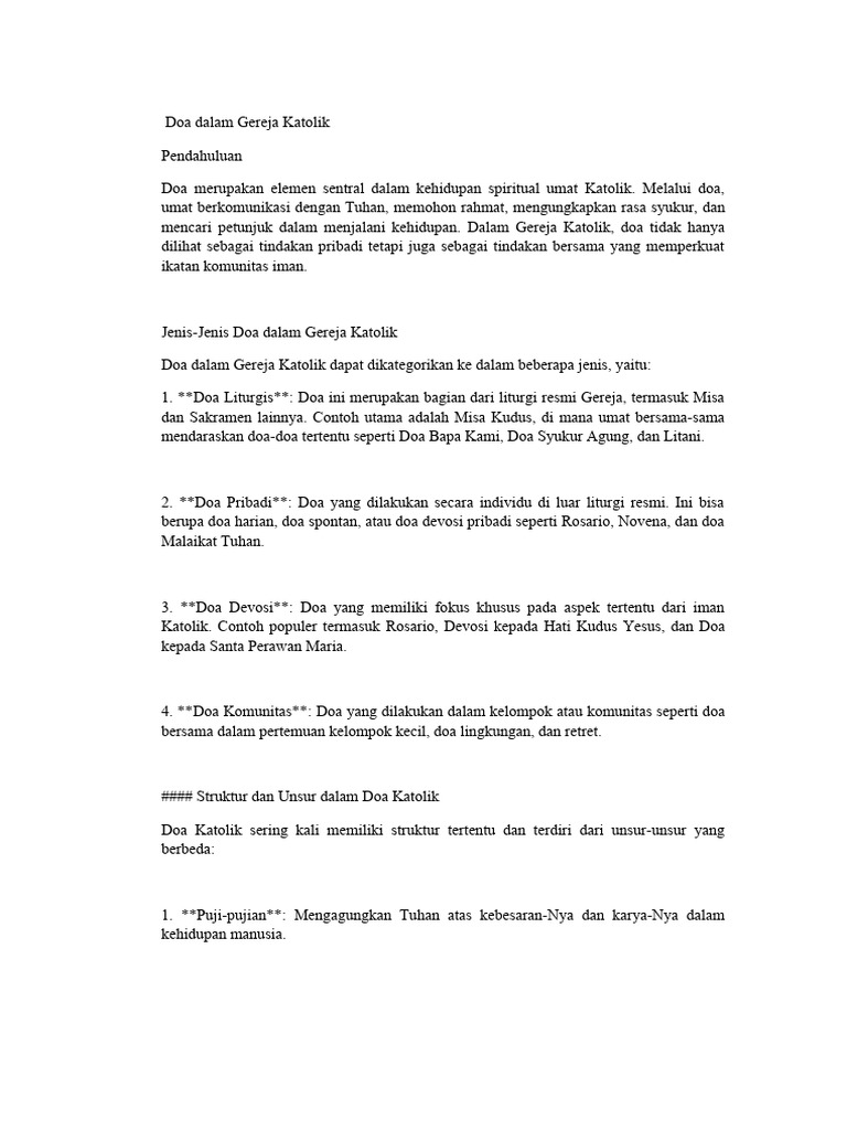 Doa dan Sakramen dalam Gereja Katolik | PDF