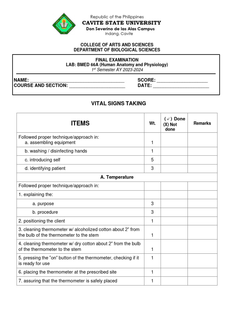 Vital Signs Rubrics | PDF | Blood Pressure | Pulse