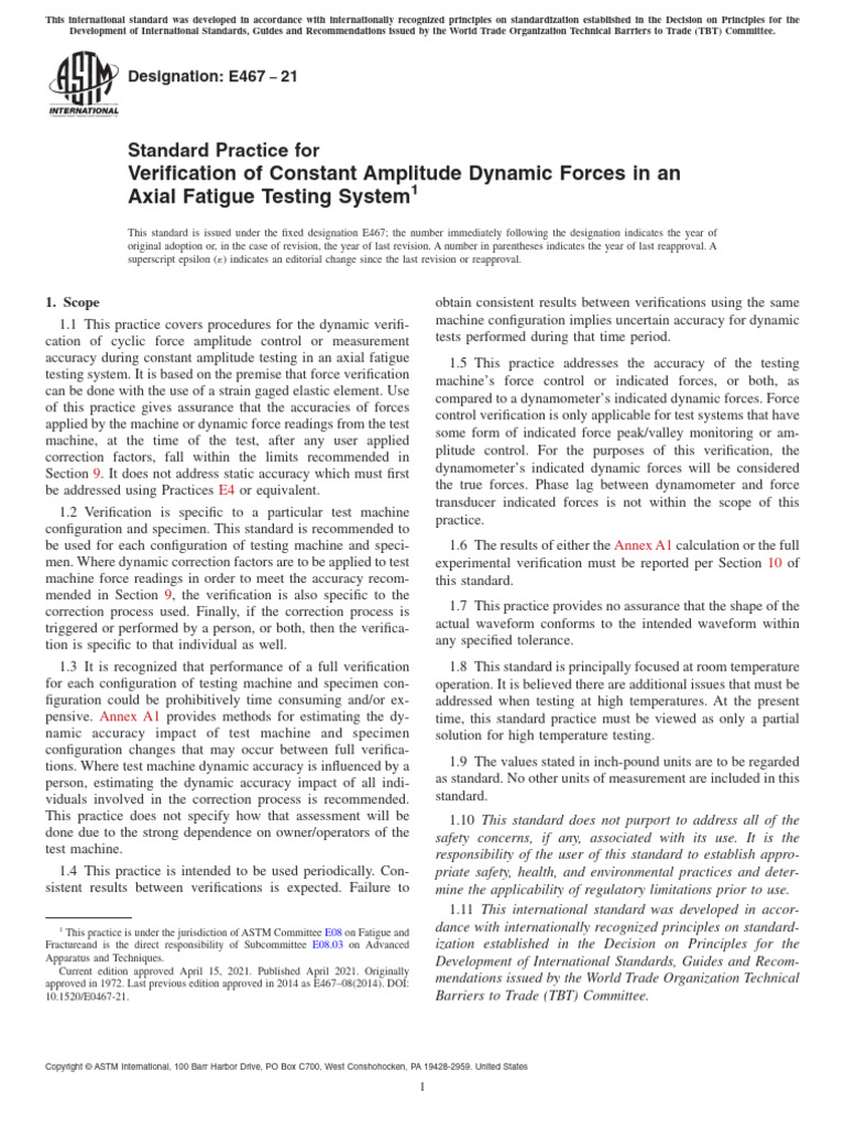 Verification of Constant Amplitude Dynamic Forces in An Axial Fatigue ...