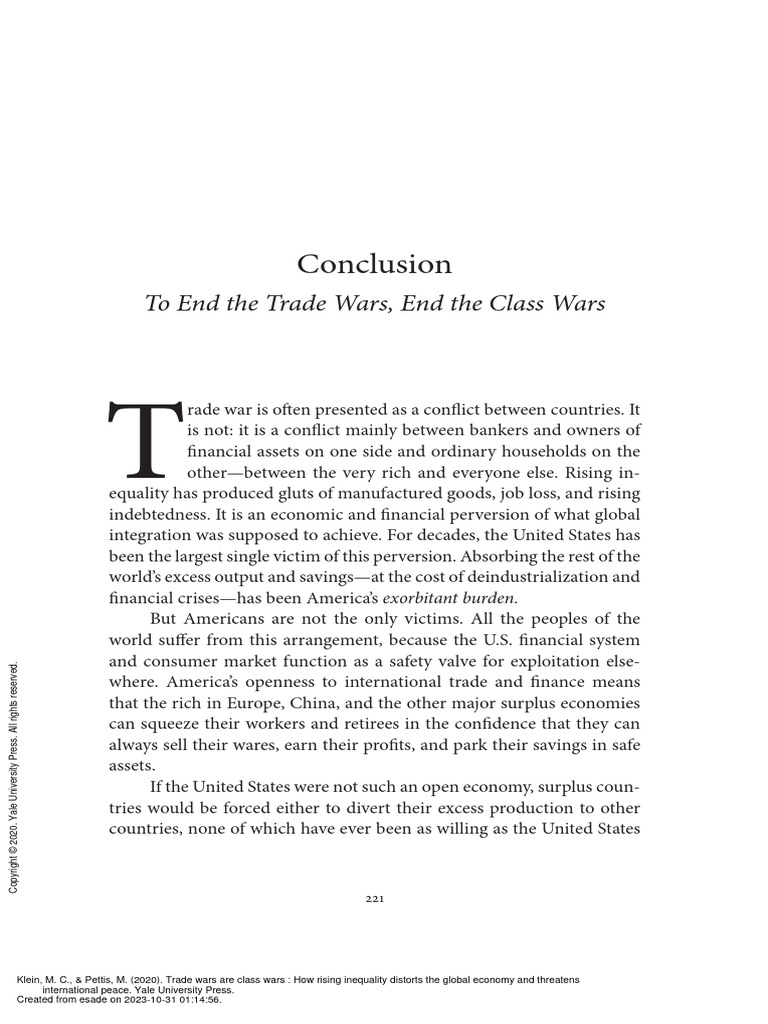 Trade Wars Are Class Wars How Rising Inequality Di... - (Conclusion. To End The Trade Wars, End ...