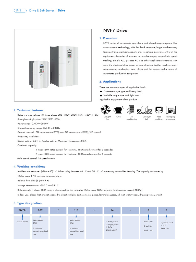 NVF7 Series Drive Specifications Guide | PDF | Power Inverter | Power ...