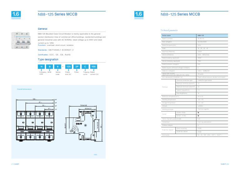 MCCB Specs for Industrial Use | PDF | Insulator (Electricity ...