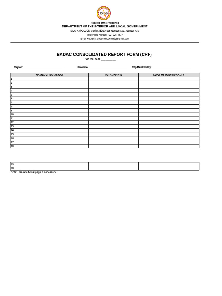 Consolidated BADAC | PDF