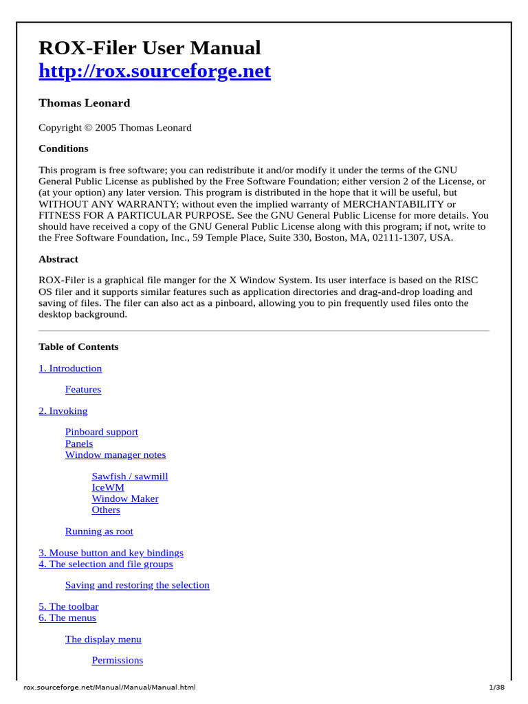 ROX-Filer User Manual | PDF | Window (Computing) | Icon (Computing)