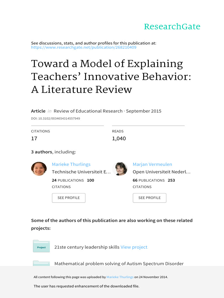 Innovative Behaviour Review | PDF | Qualitative Research | Behavior