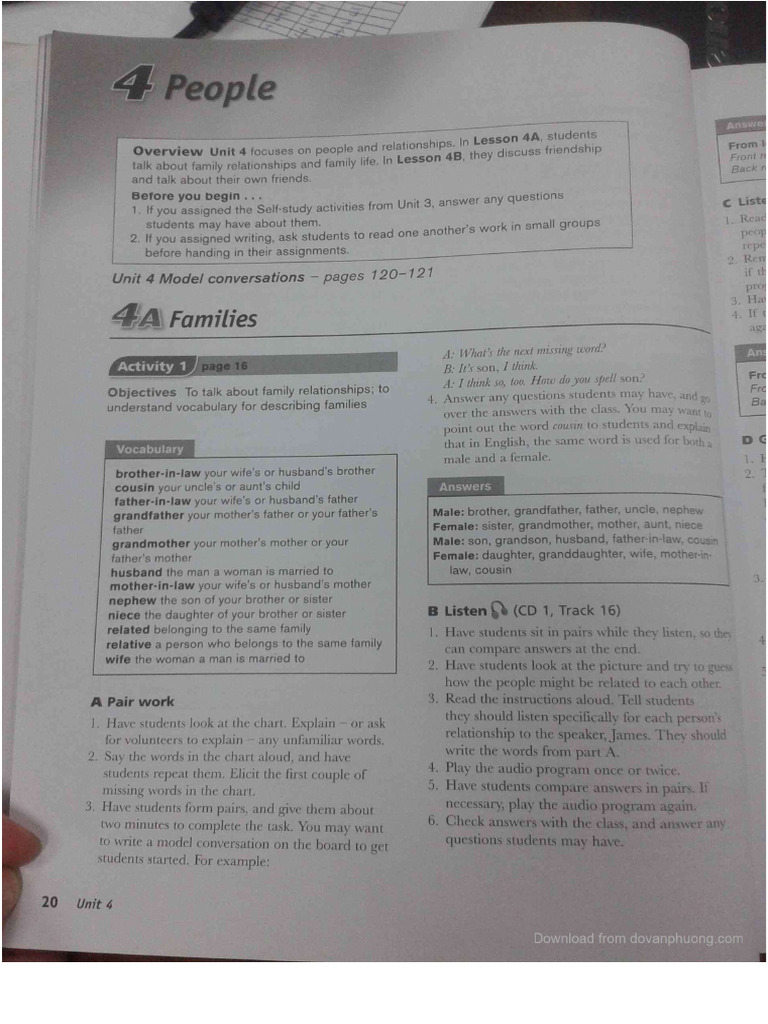 Let's Talk 1 - Unit 4a (TB) | PDF