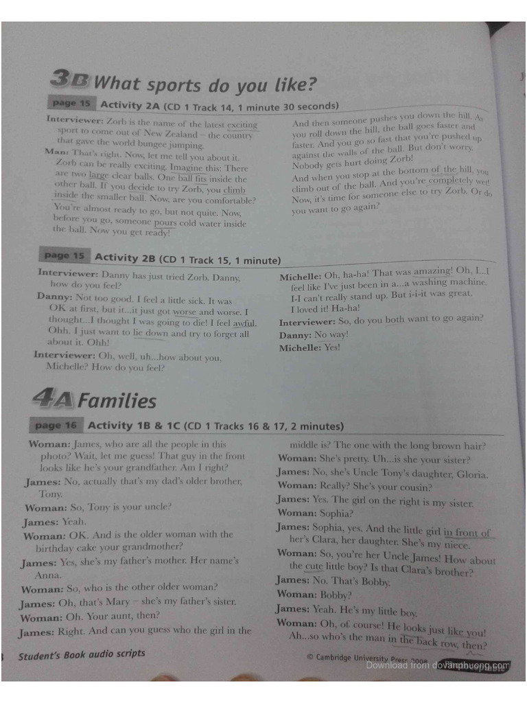 Let's Talk 1 - Unit 4a (Audioscript) | PDF