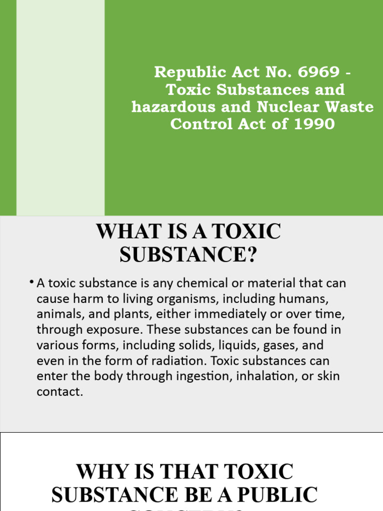 Republic Act No. 6969 Overview | PDF | Toxicity | Chemical Substances