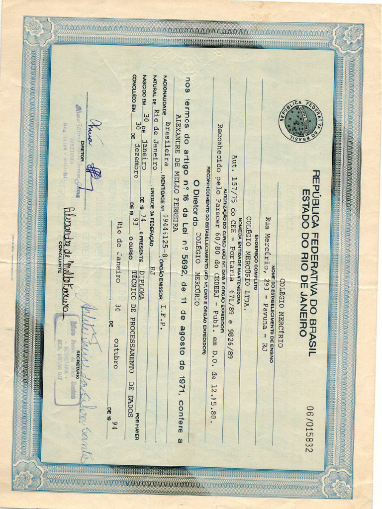 Diploma Ensino Médio Frente Pdf