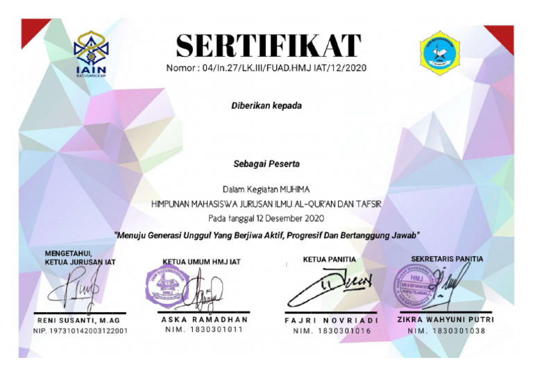 Sertif Muhima - Compressed | PDF