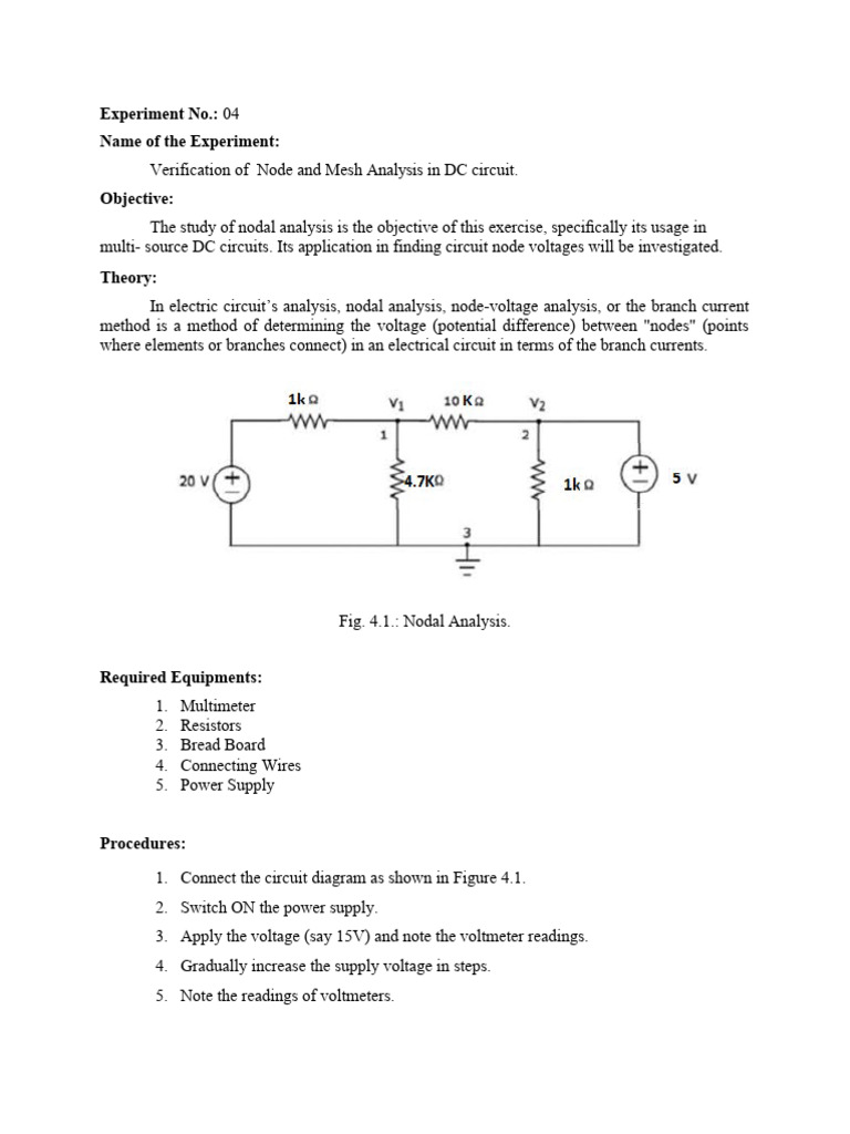 Exp 4 | PDF | Electrical Network | Voltage