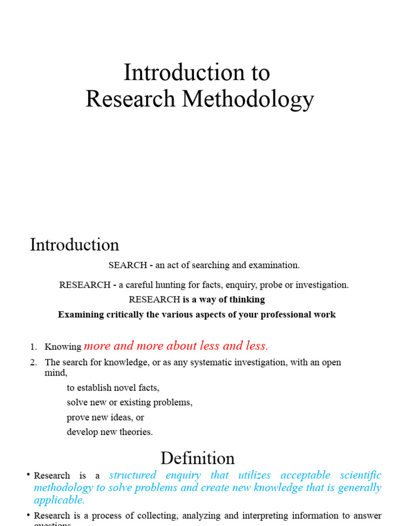Research Basics | PDF | Methodology | Experiment