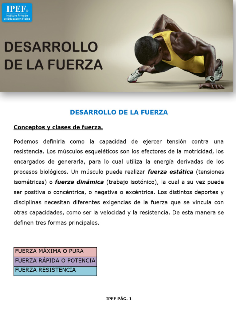 Tipos y Beneficios de la Fuerza Muscular | PDF | Músculo | Contracción ...