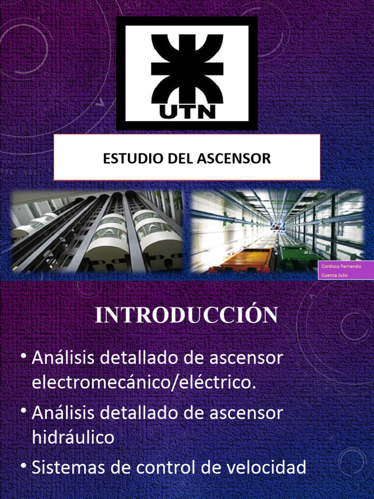 TP Final Tipos de Traccion Ascensores 2. | PDF | Ascensor | Motor eléctrico