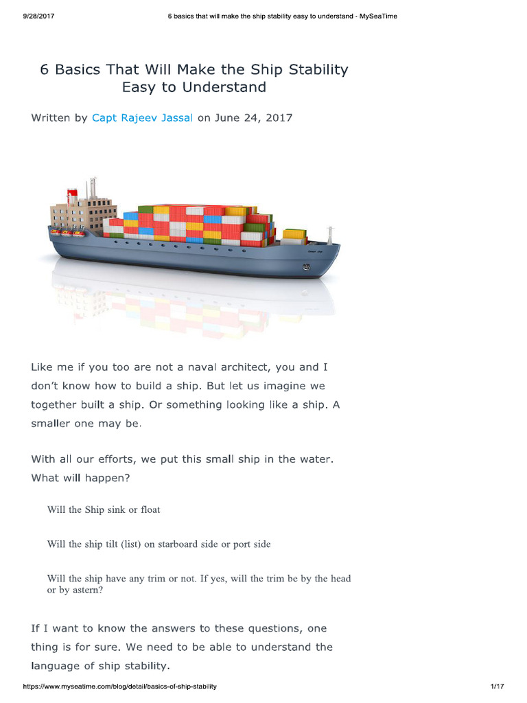 6 basics that will make the ship stability easy to understand | PDF