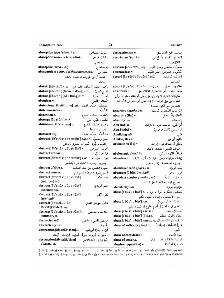 The dictionary English-Arabic | PDF