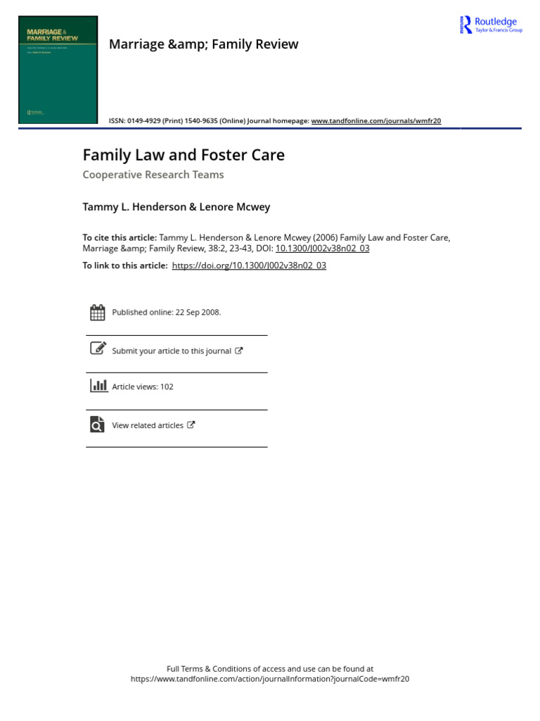 Family Law and Foster Care | PDF | Burden Of Proof (Law) | Child Neglect