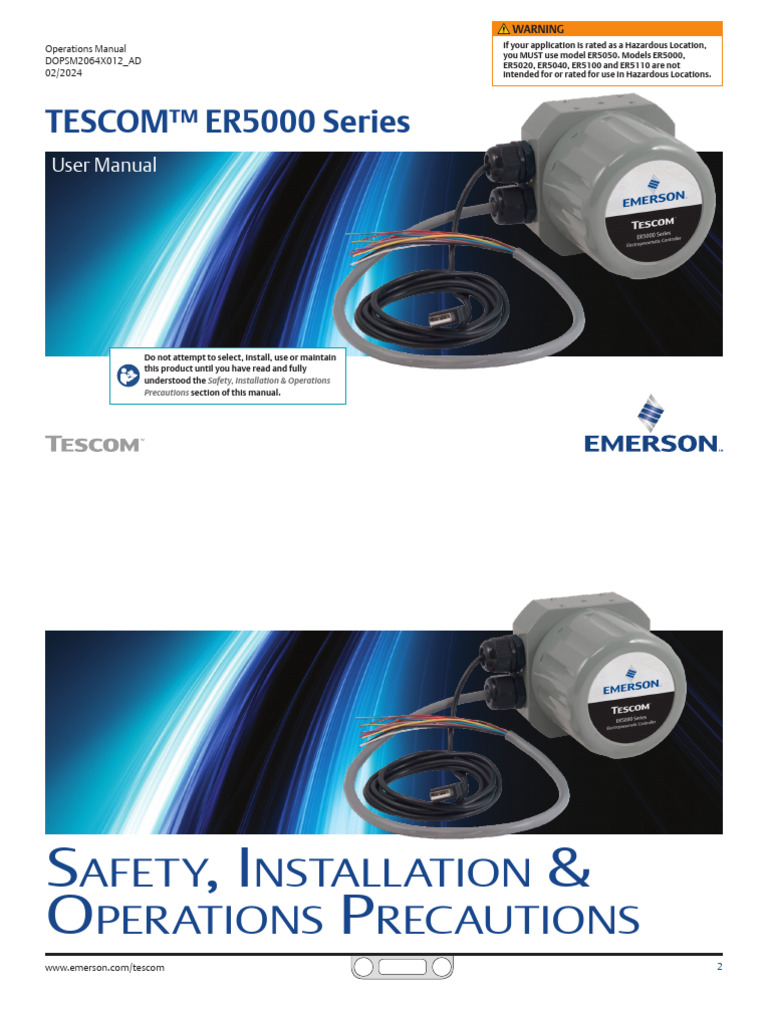 Manual Er5000 Series User Manual Tescom en 6119436 | PDF | Valve ...