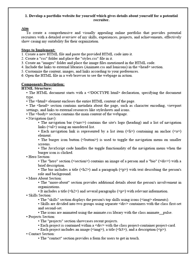 It3511 - Full Stack Web Development Lab Manual Final 14112023 | PDF | Web Page | Html