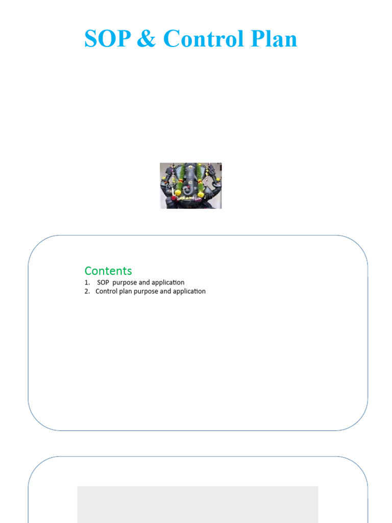 SOP & Control Plan | PDF | Secondary Sector Of The Economy | Physical ...