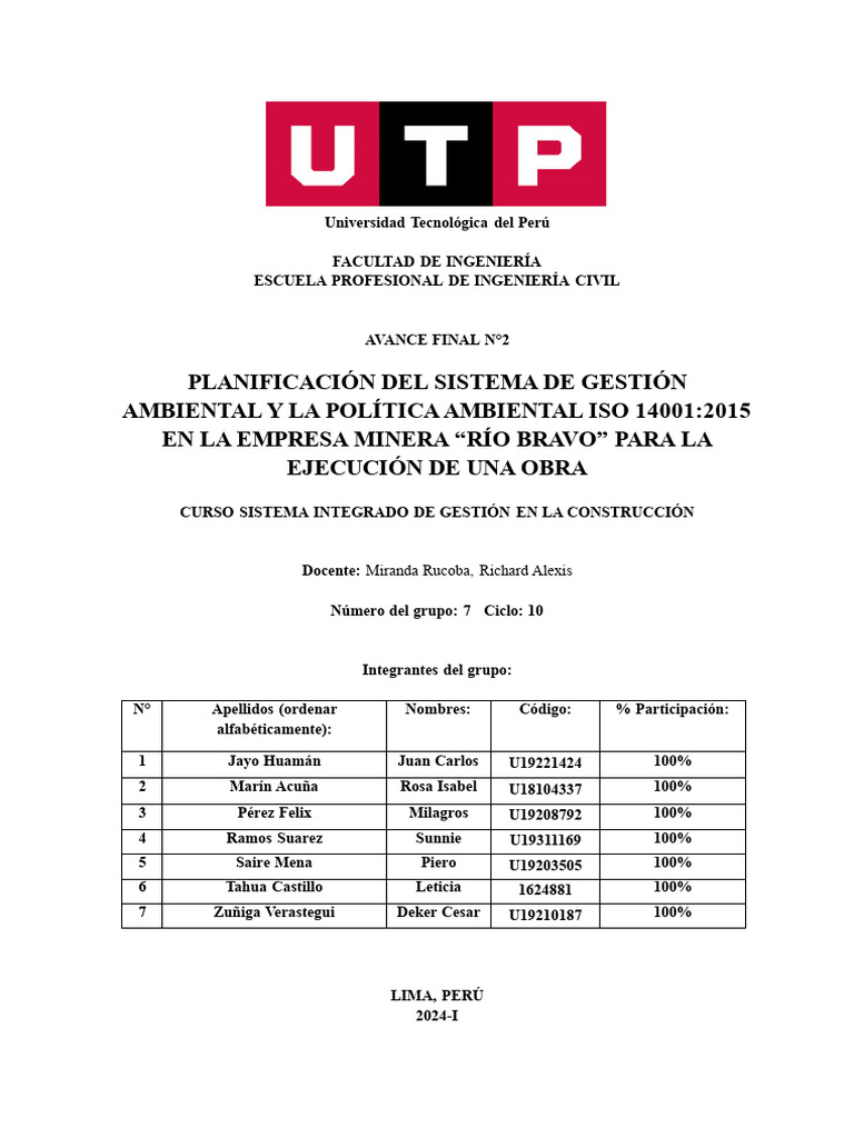 GRUPO7_APF2_SIGC | Descargar gratis PDF | Planificación | Calidad (comercial)