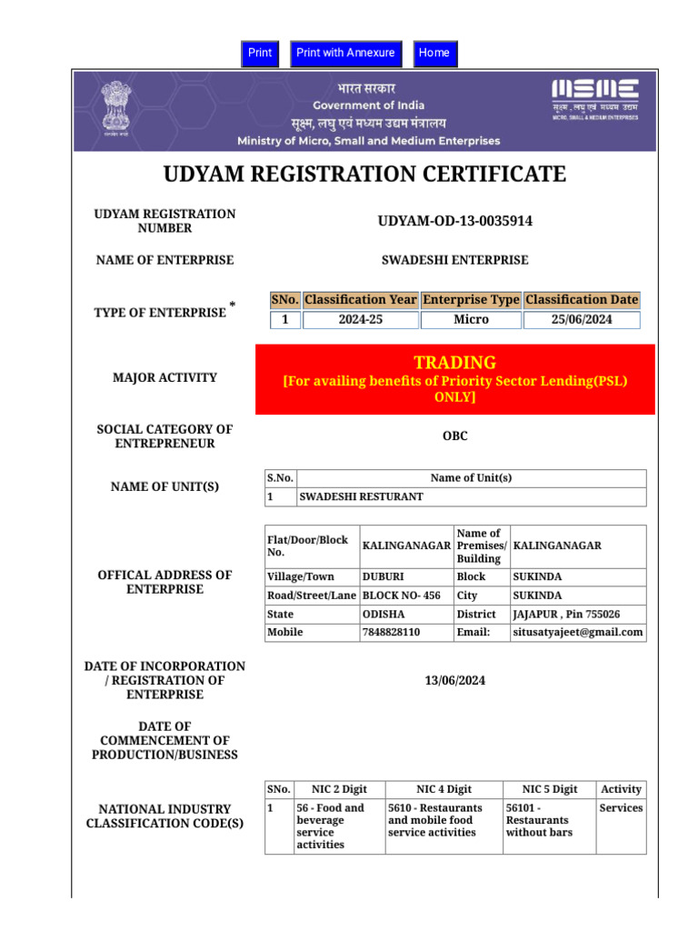 Registration Certificate | PDF
