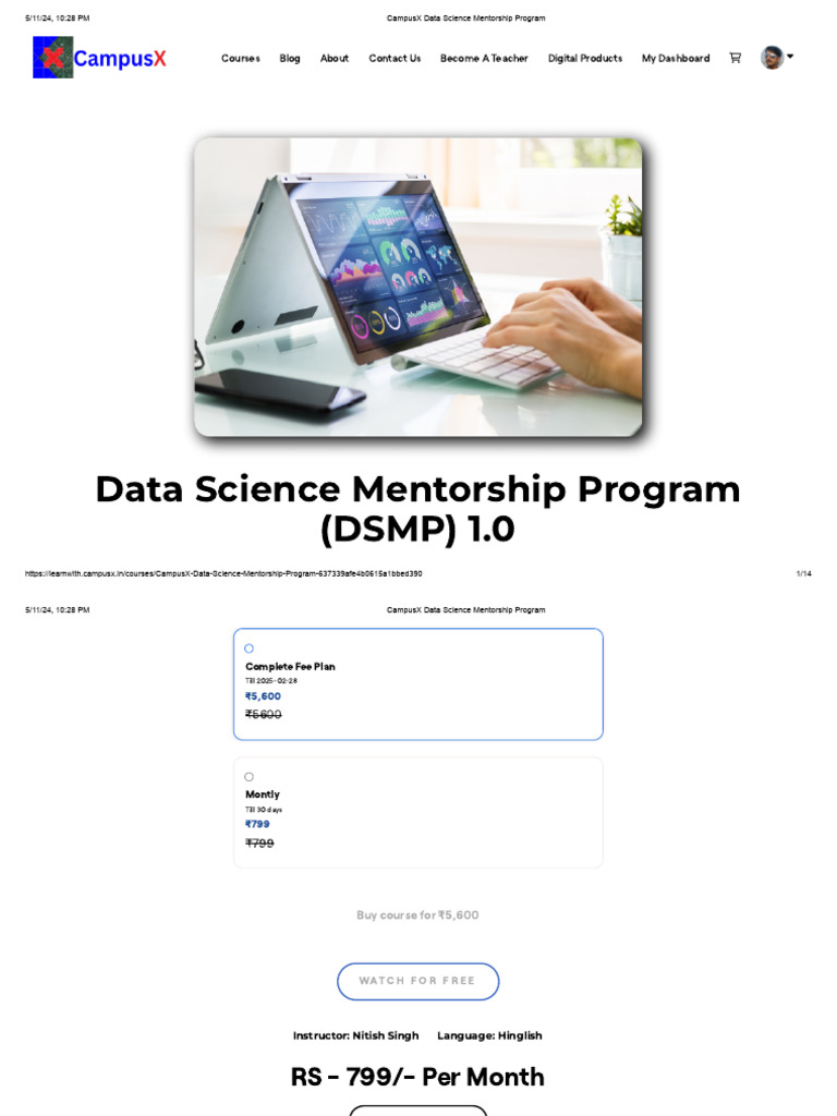 DSMP 1.0 CampusX Data Science Mentorship Program | PDF | Machine Learning | Science