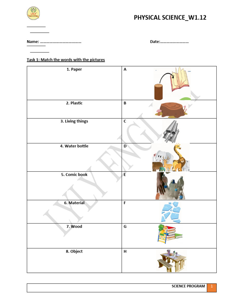 Physical Science Vocabulary Activities | PDF