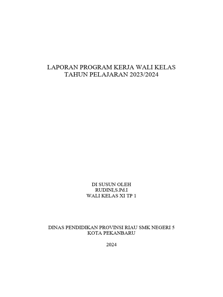 Program Wali Kelas | PDF