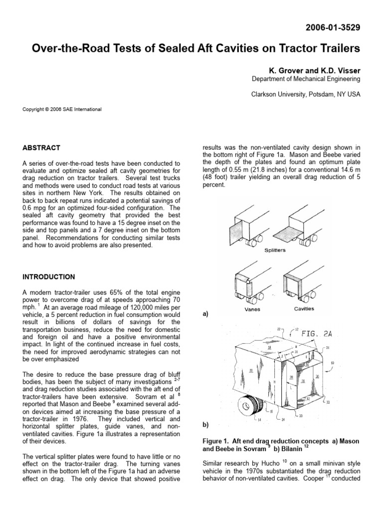 Over-the-Road Tests of Sealed Aft Cavities on Tractor Trailers ...