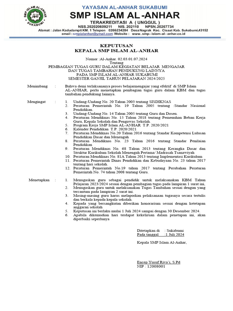 SK TM Ganjil 2024-2025 | PDF