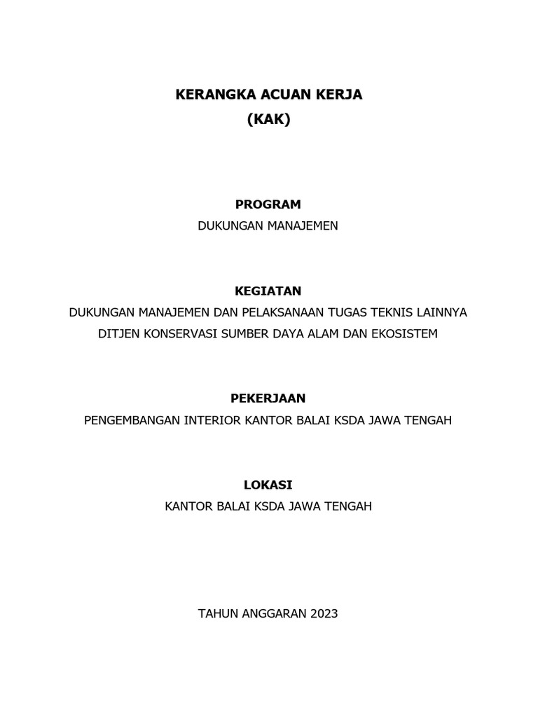 Pengembangan Interior Kantor BKSDA Jateng | PDF