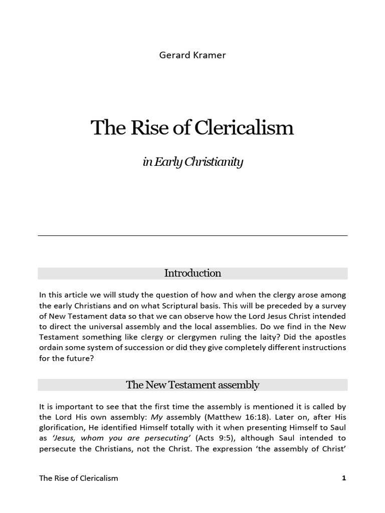 Clercalism | PDF | Elder (Christianity) | Monasticism