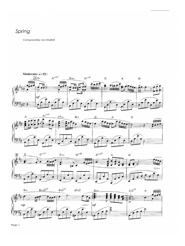 57111742-Hisaishi-Joe-Spring-Sheetmusic-Trade-Com | PDF