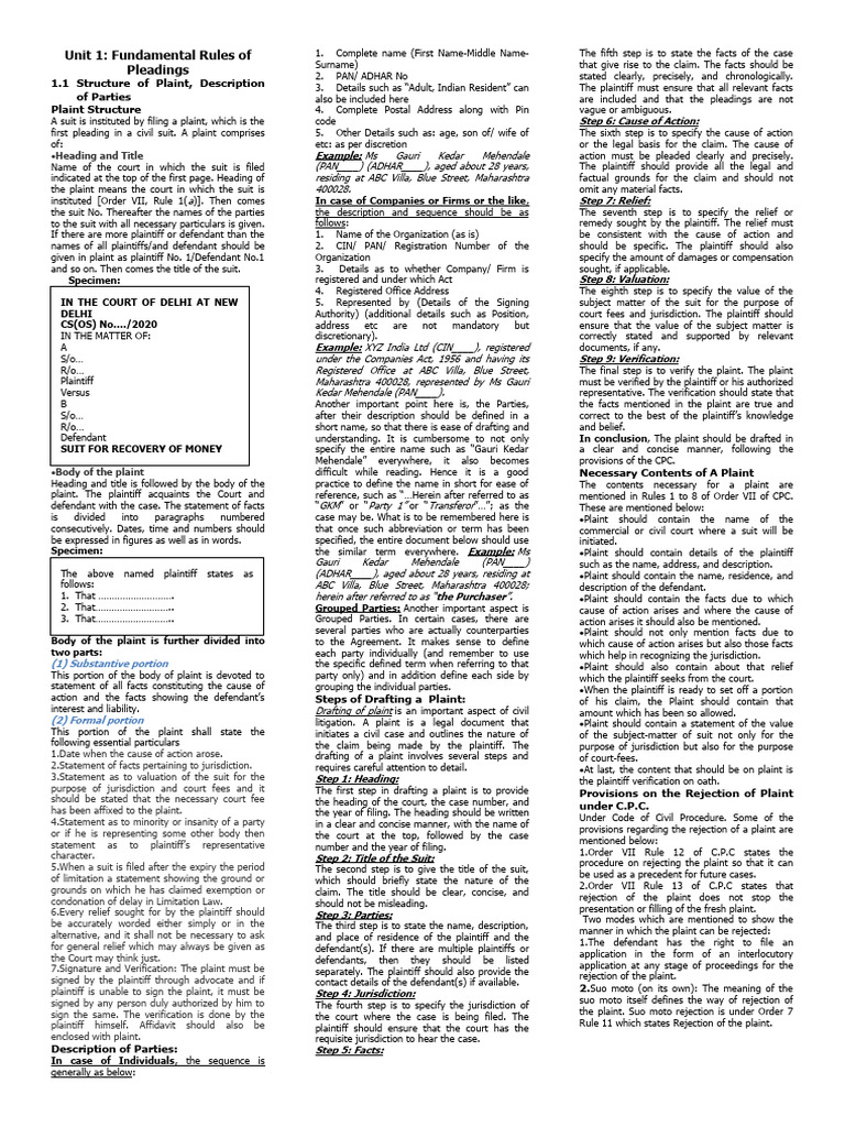 Drafting, Pleading and Conveyance | PDF | Lawsuit | Affidavit Drafting, Pleading and Conveyance | PDF | Lawsuit | Affidavit