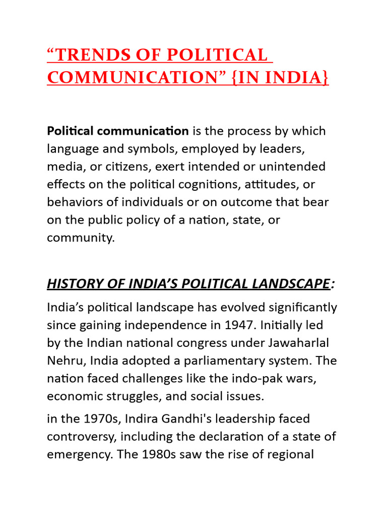 Trends in Political Communication India | PDF | Bharatiya Janata Party ...