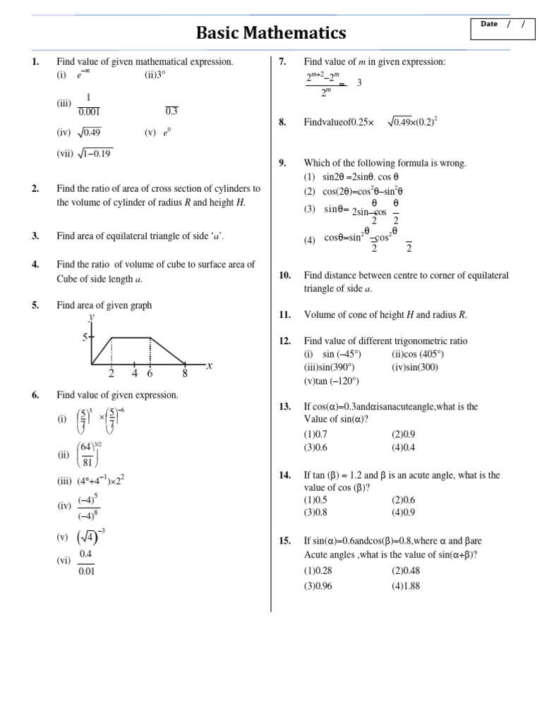 Grade 8 Math Test Solutions | PDF | Area | Triangle