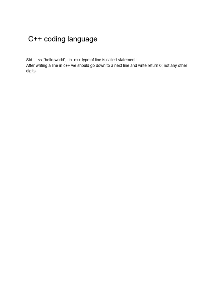 Basics of C++ Coding Statements | PDF