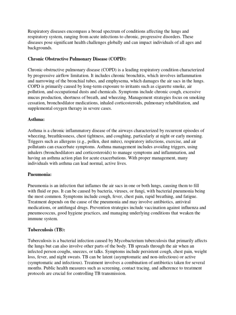 Respiratory Disease | PDF | Chronic Obstructive Pulmonary Disease | Asthma
