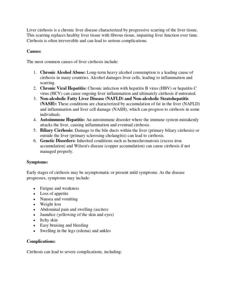 Liver Cirrhosis | PDF | Cirrhosis | Hepatitis