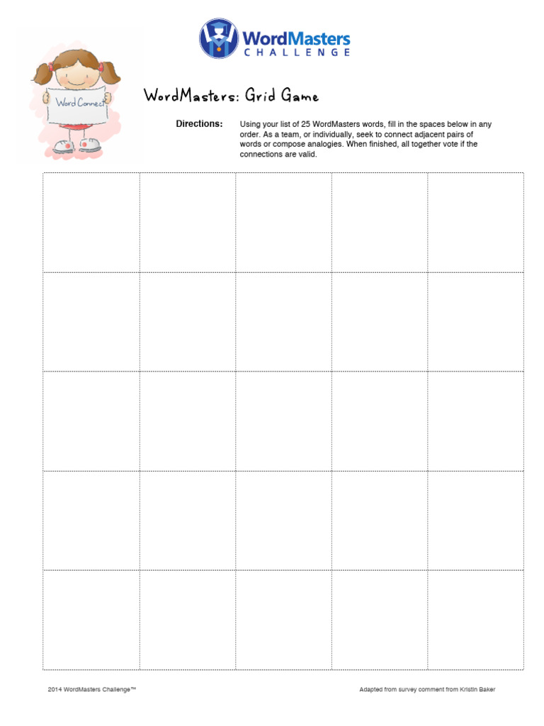 WordMasters Challenge: Grid Game | PDF