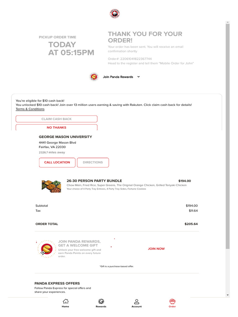 Checkout - Panda Express | PDF