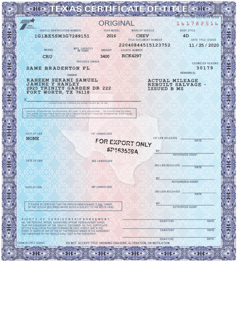 Certificate Chev | PDF