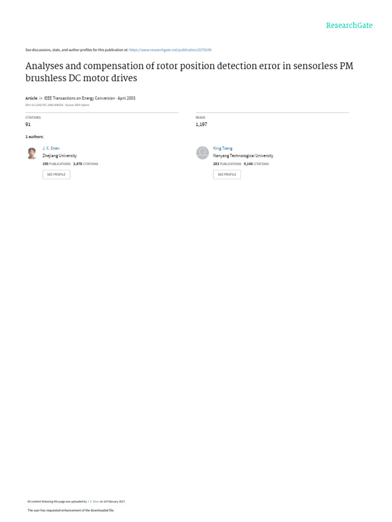19 Analysesand Compensationof Rotor Position Detection Errorin Sensorless Pmbrushless Dcmotor