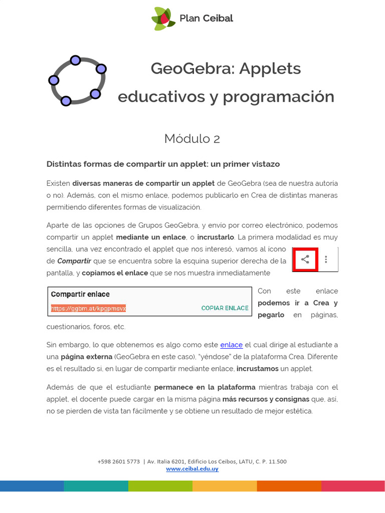 GeoGebra Applets y Programacion - Modulo 2 | PDF | Privacidad en internet