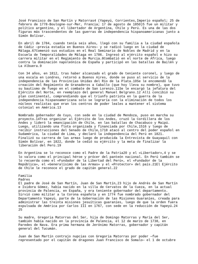 Historia de San Martin | PDF | Historia | Clásicos