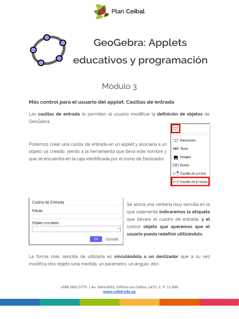 GeoGebra Applets y Programacion - Modulo 3 | PDF | Software | Informática