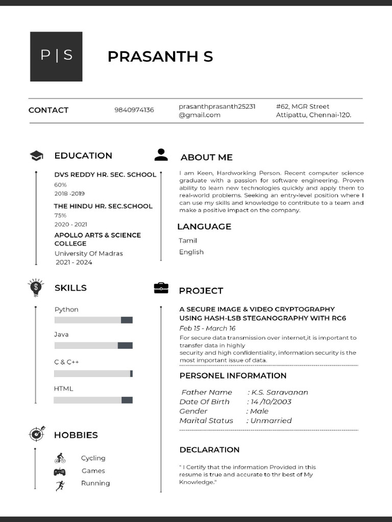 Prasanth Resume | PDF