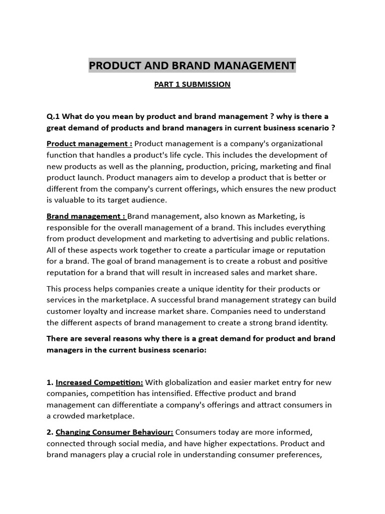 Outlook Product and Brand Management Assignment | PDF | Brand | Advertising