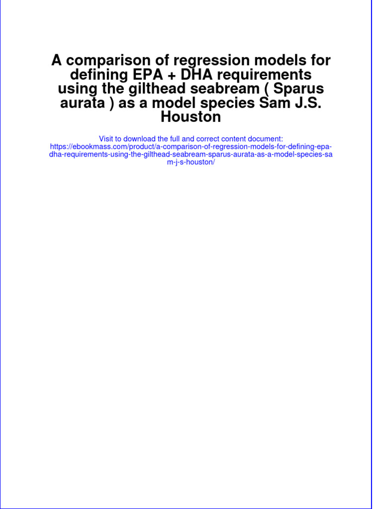 A Comparison of Regression Models For Defining EPA + DHA Requirements ...